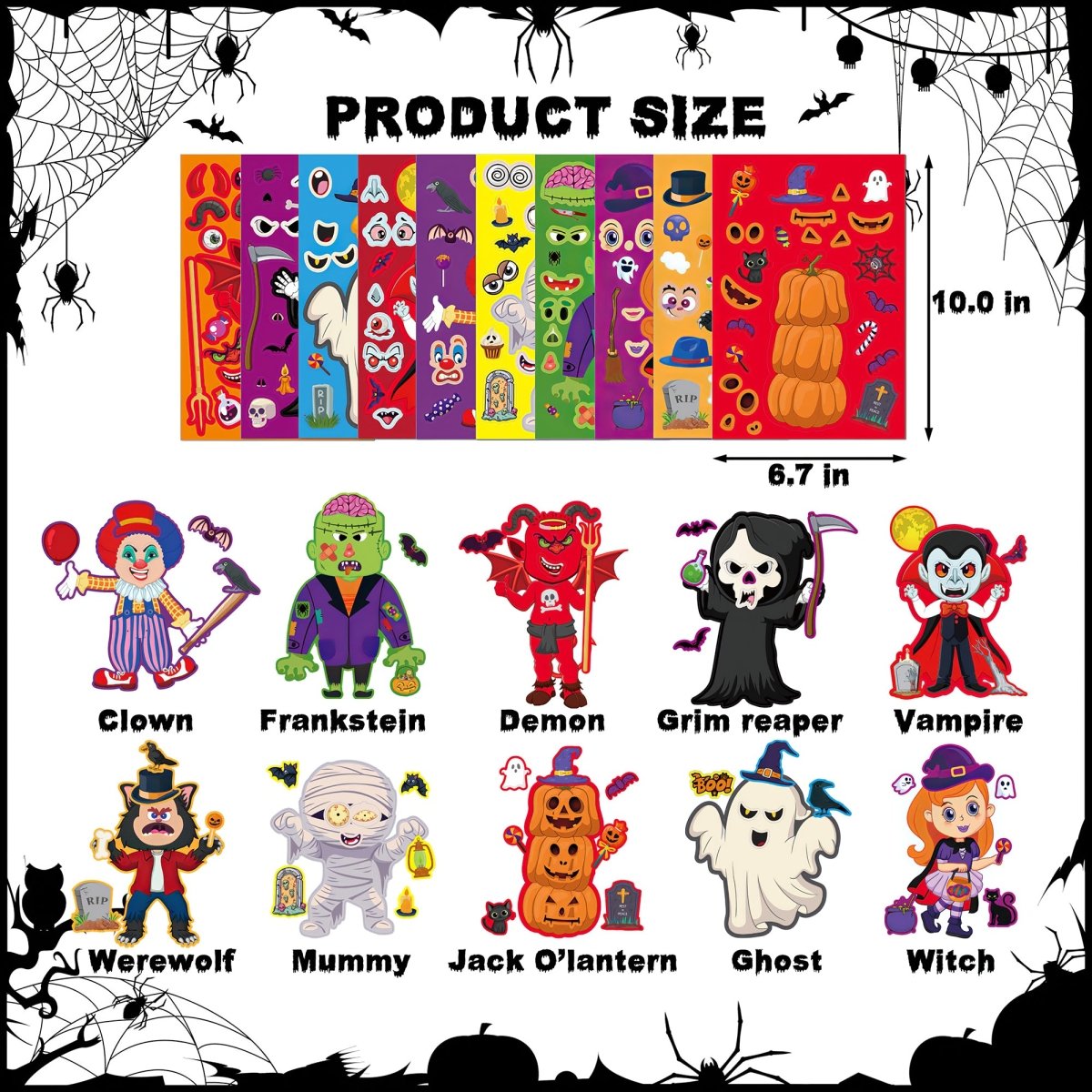 40 PCS Halloween Make a Face Stickers | PopFun