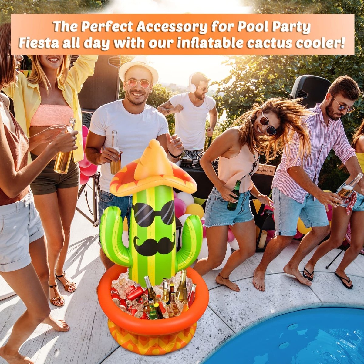 46″ Inflatable Cactus Cooler for Parties | PopFun