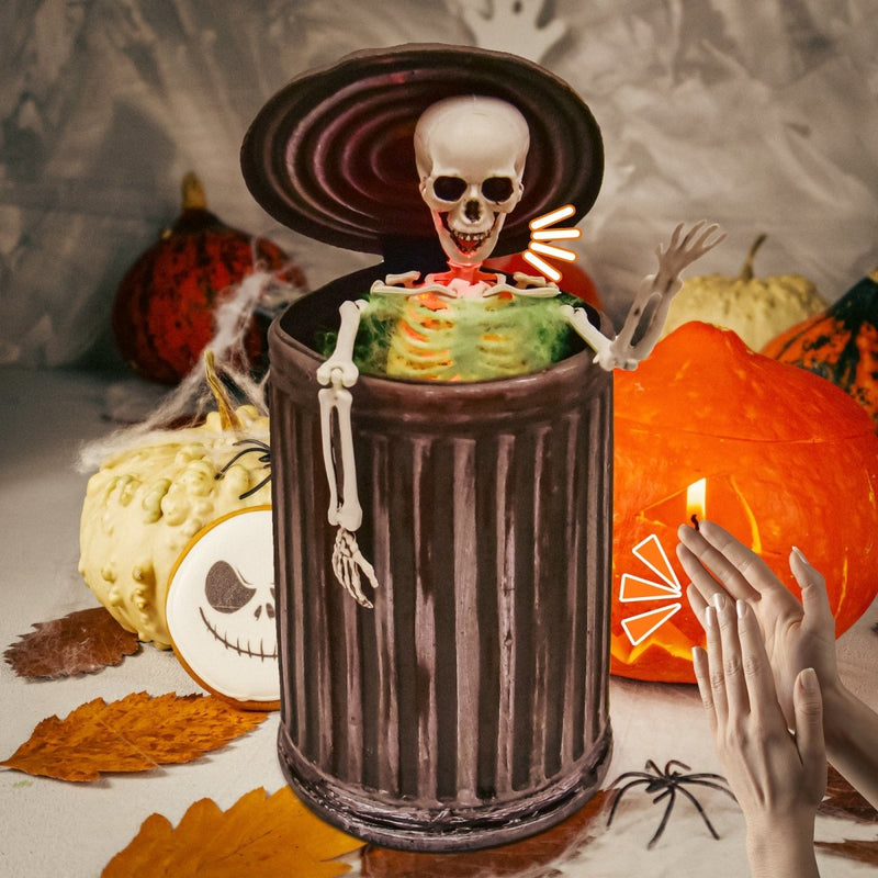 Animated Skeleton in a Trashcan | PopFun