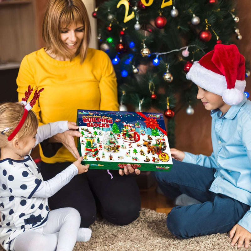 24 Sets Christmas Theme Building Blocks Advent Calendar | PopFun