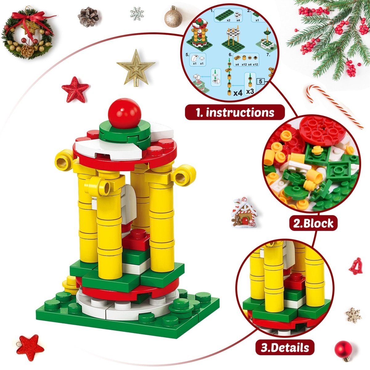 24 Sets Christmas Theme Building Blocks Advent Calendar | PopFun
