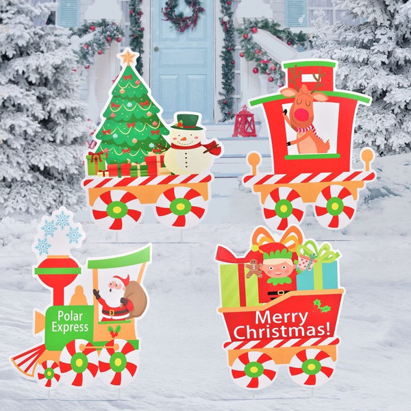 Christmas Train Yard Sign | PopFun