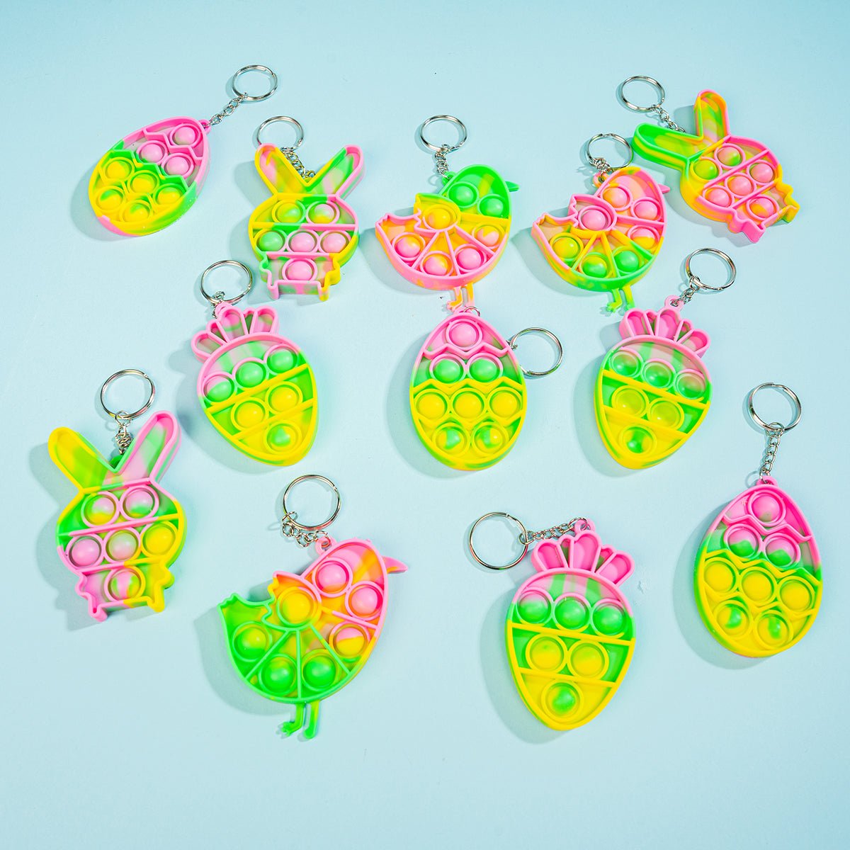 Easter Themed Keychain Popper Fidgets 12 Pcs | PopFun