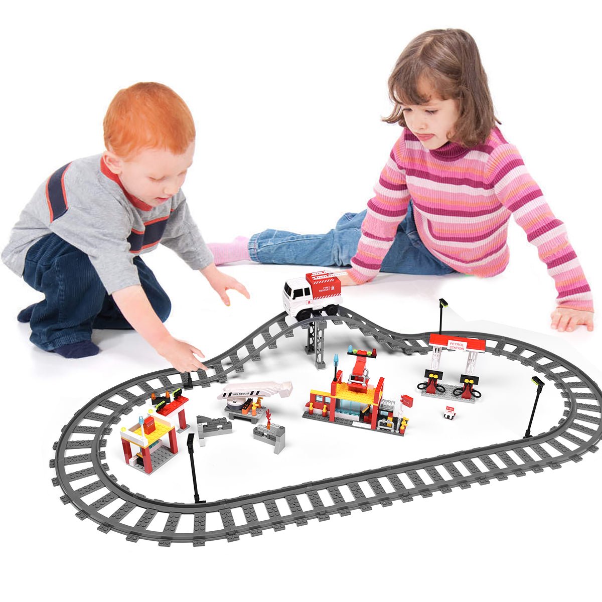 Fire Station with Train Tracks | PopFun