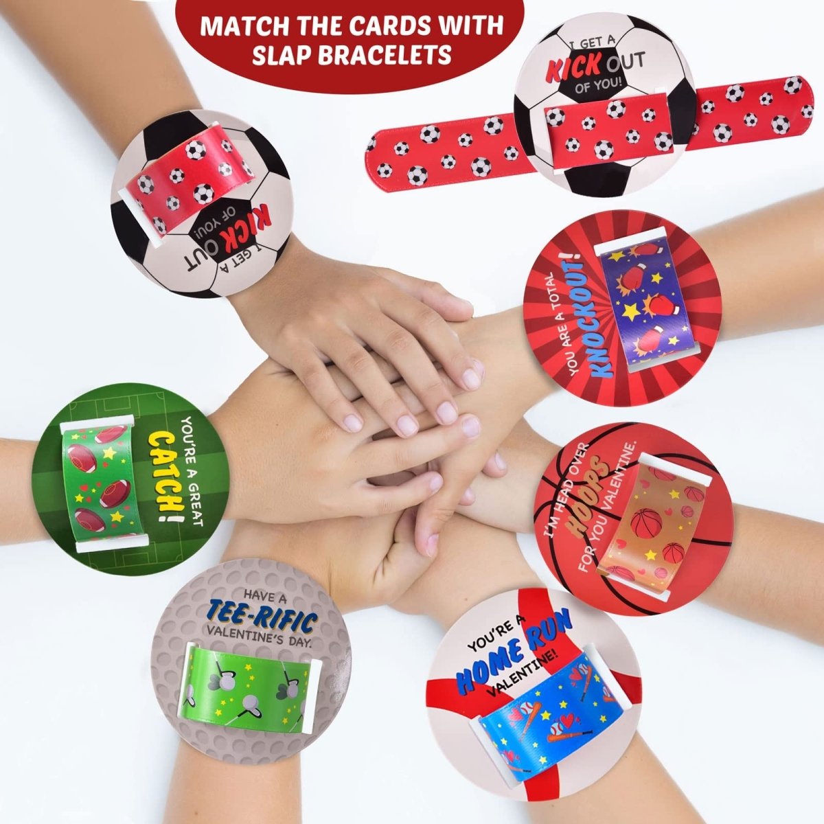 Kids Valentines Day Cards with Slap Bracelets and Stickers | PopFun