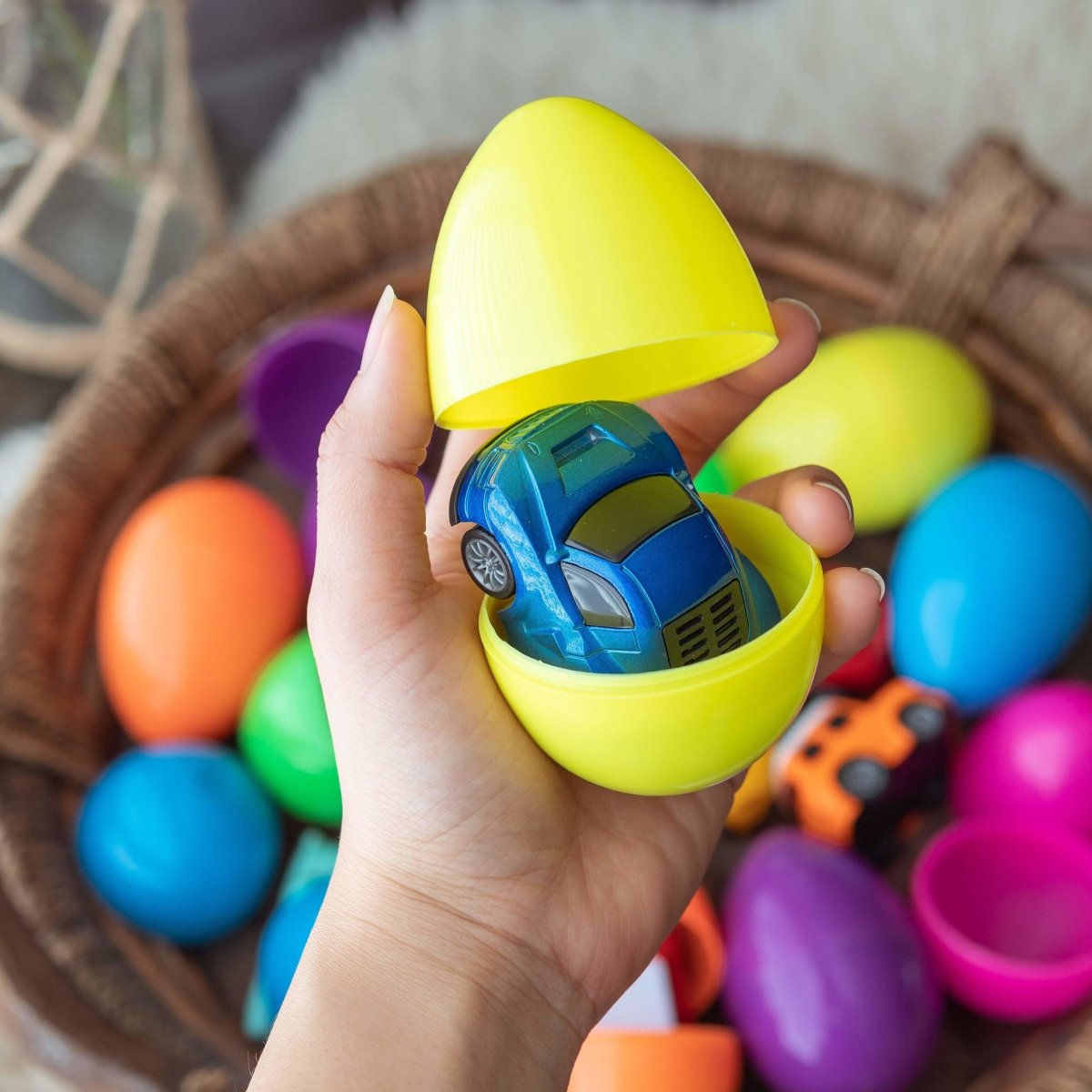 Easter Eggs Prefilled with Mini Toy Cars 12 Pcs | PopFun