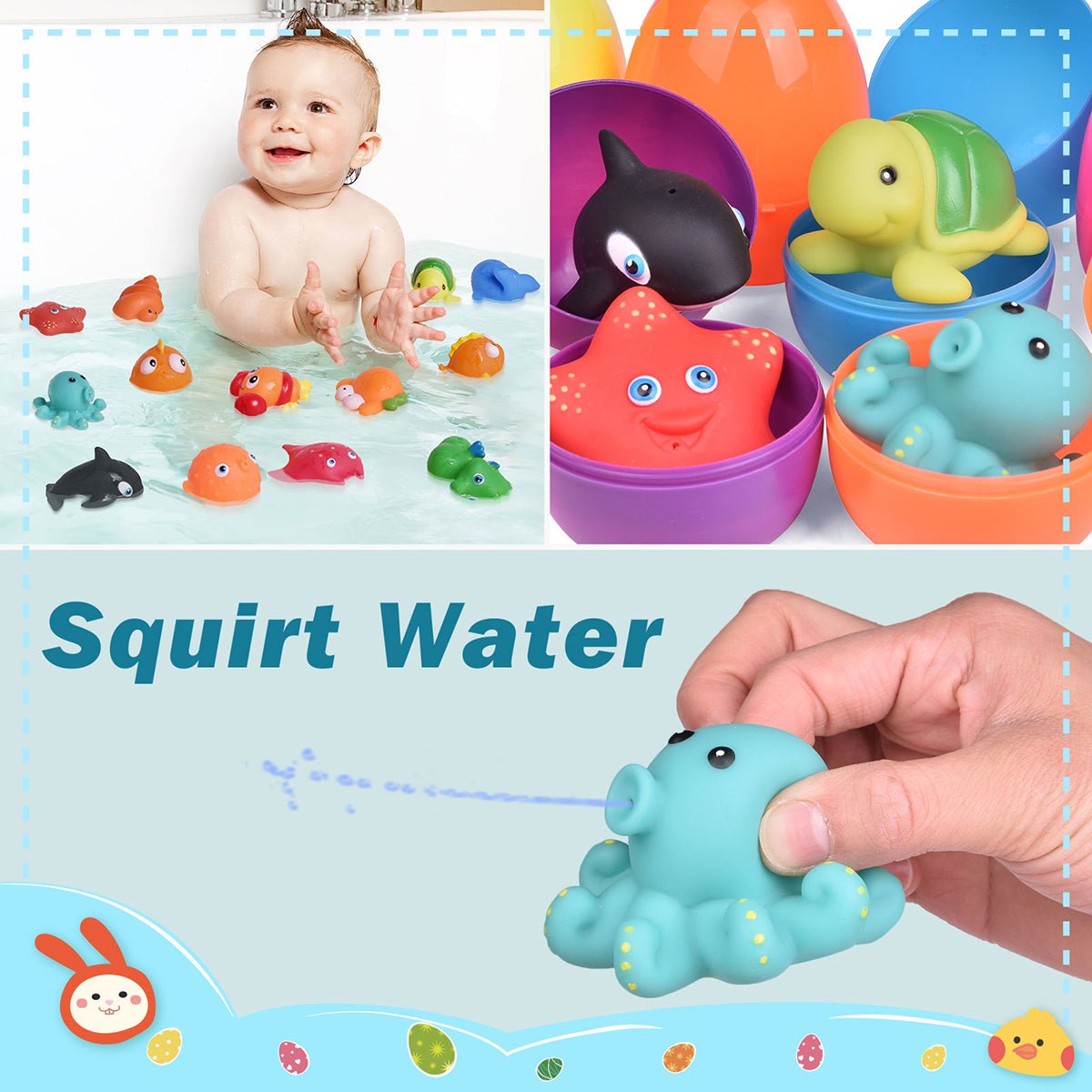 Prefilled Easter Eggs with Sea Animals 12 Pcs | PopFun