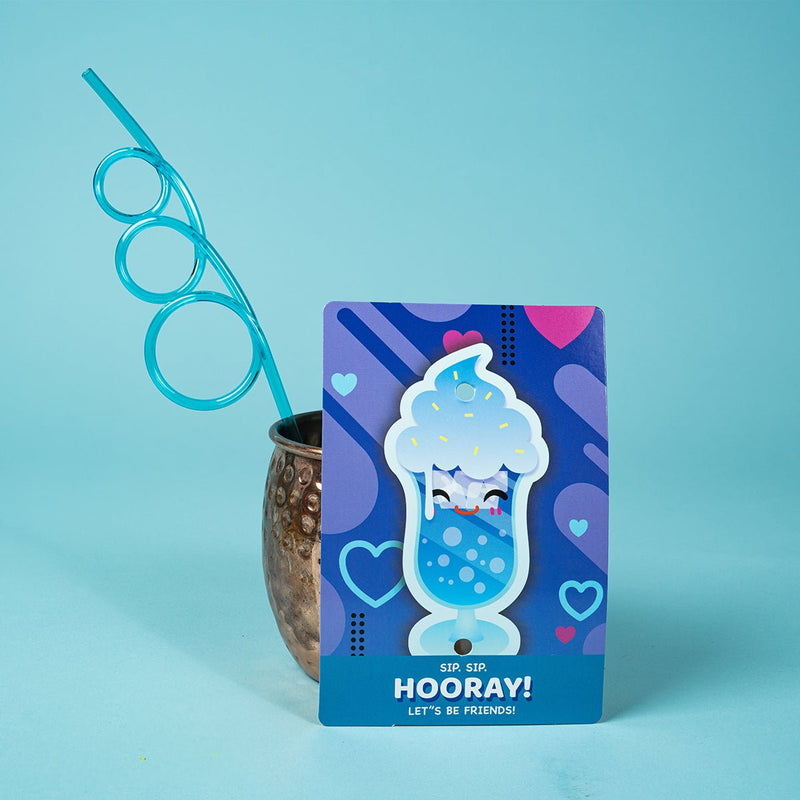 Valentines Day Cards for kids with Crazy Straws 32 PCS| PopFun