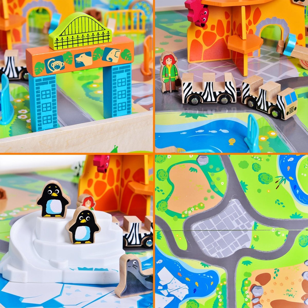 Wooden All-in-One Zoo Play Table | PopFun