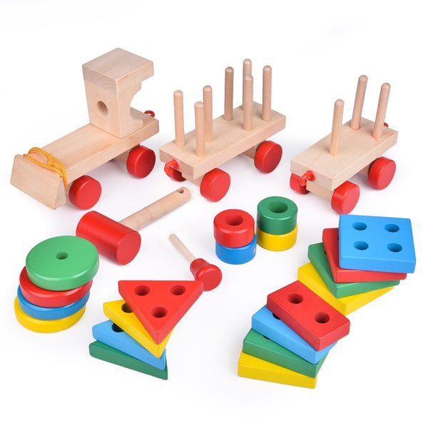 Wooden Stacking Train for Toddlers | PopFun