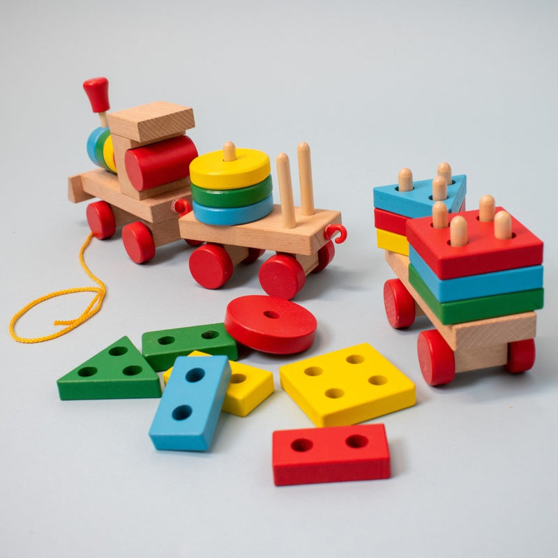 Wooden Stacking Train for Toddlers | PopFun